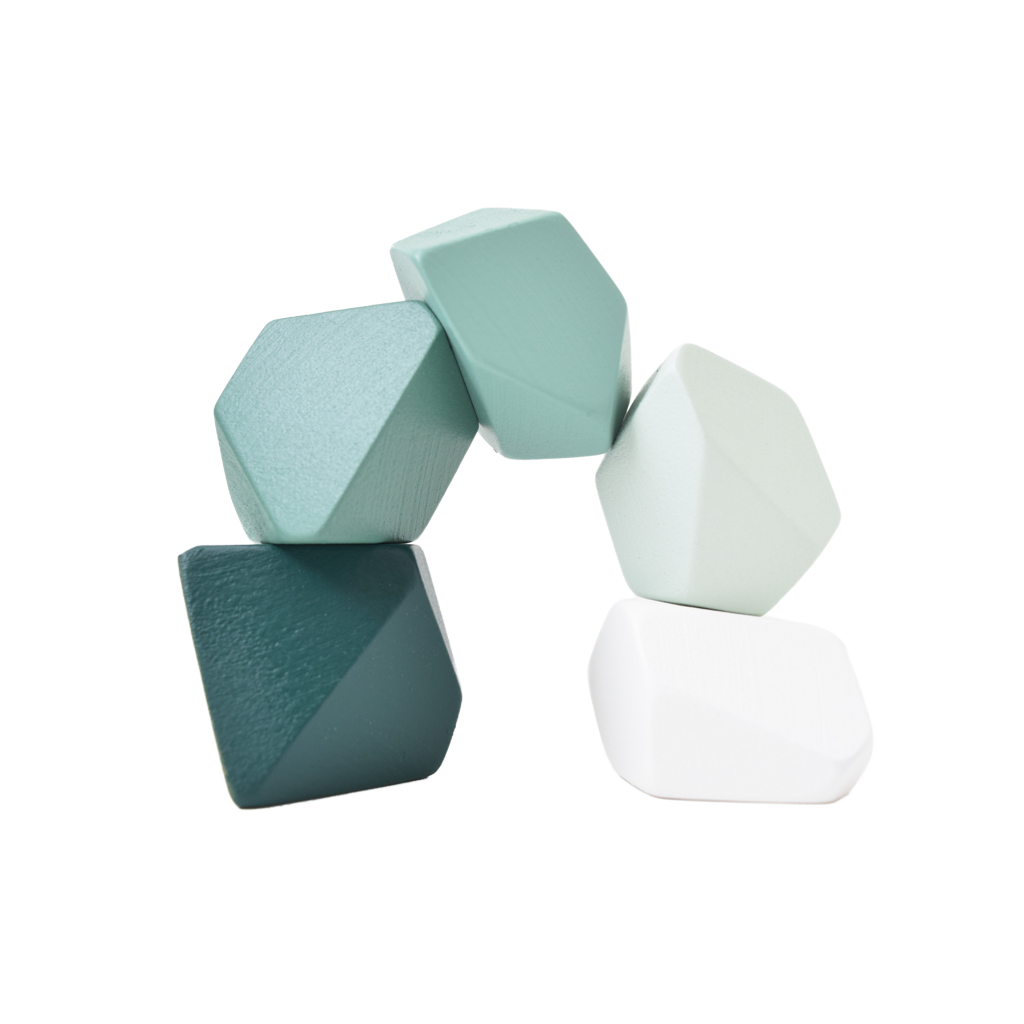 Juniper Rock Blocks Collection: Calming Green Sets for Ages 2-3
